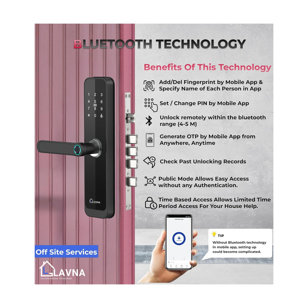 LAVNA LA8 Smart Door Lock – Smarter Security for Your Wooden Door