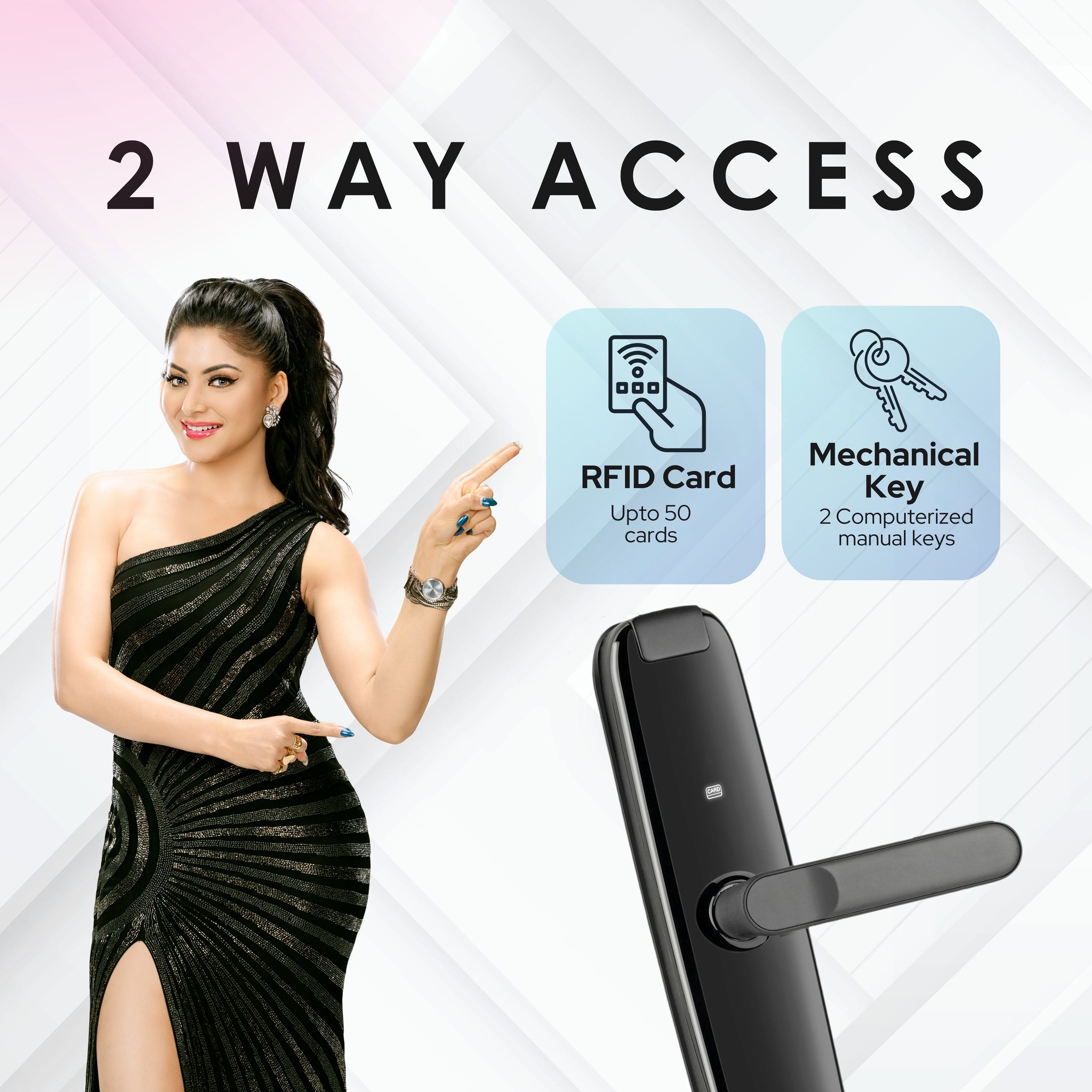 LAVNA Smart Digital Door lock with RFID Card & Manual Key Access for H ...